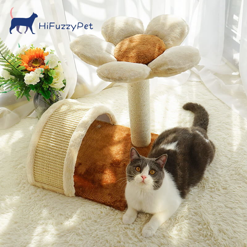 Flower Cat Tree, Cute Cat Tree with Sisal Scratching Post, Plush Flower ...